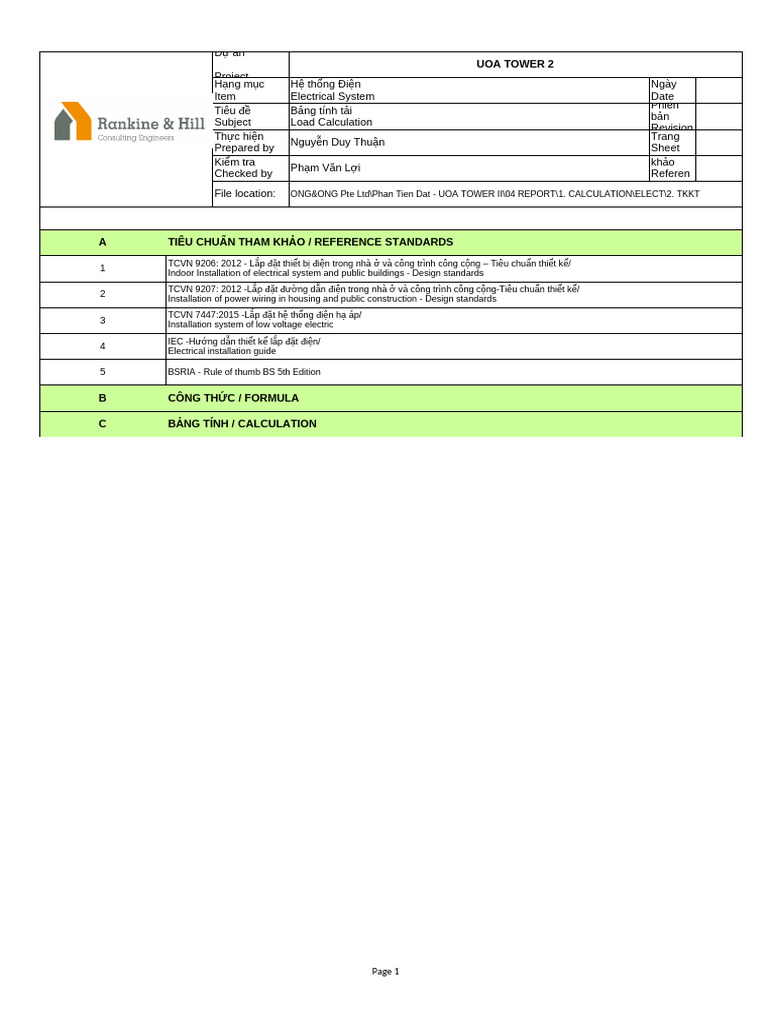 Sample - Template - Project - Electrical - Panel - Load | PDF