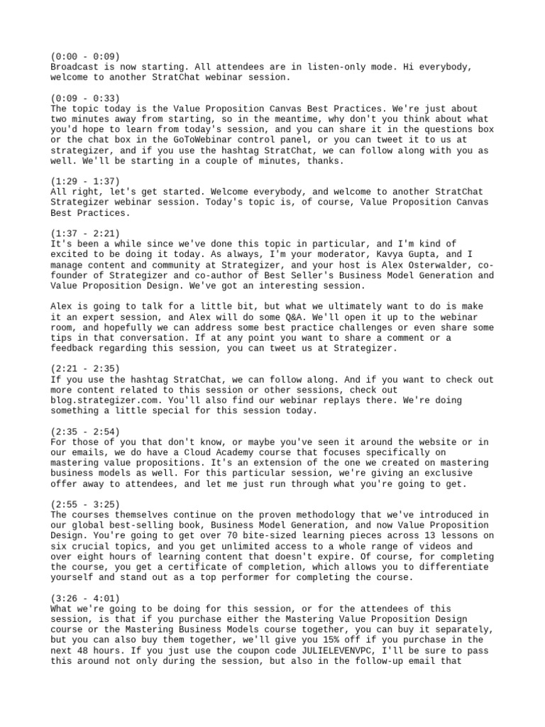 Strategyzer Webinar Value Proposition Canvas Best Practices | PDF ...