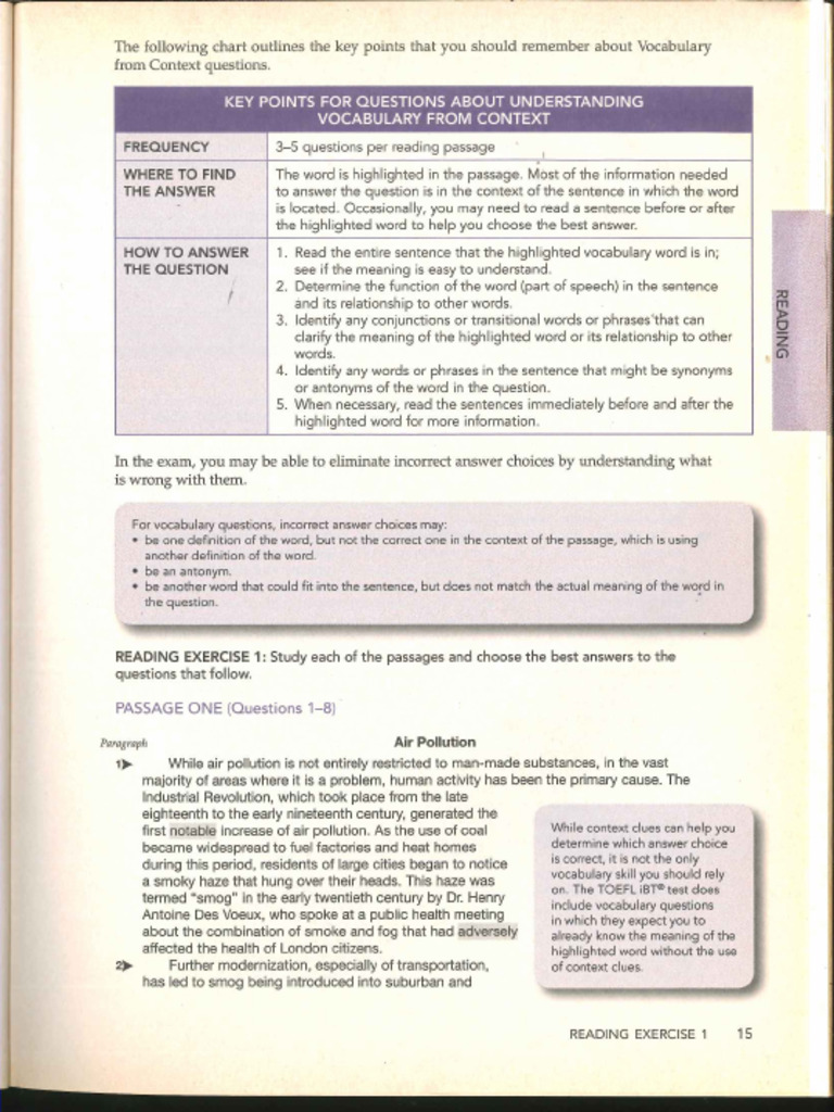 Reading - Vocabulary Questions | PDF