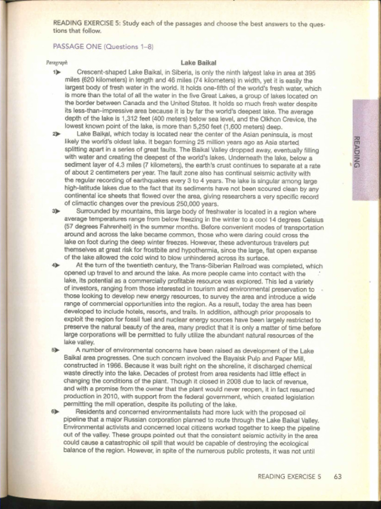 TOEFL Reading - Factual Information | PDF