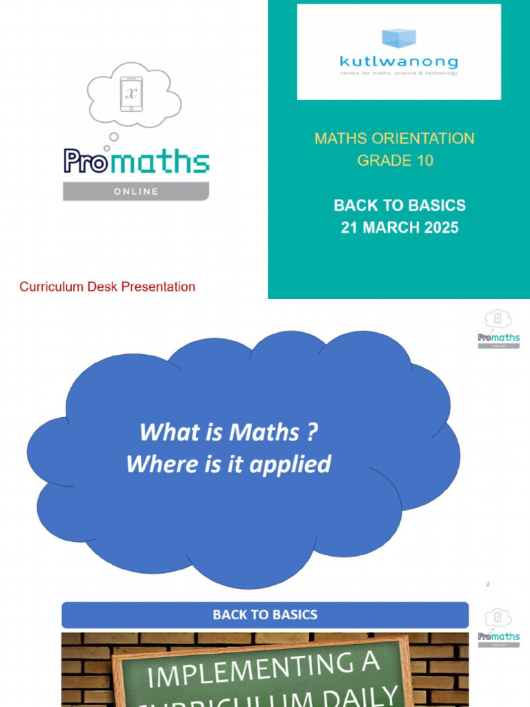 Promaths - Grade Maths Basics & Lesson 2 - Picture (18 March 2025) | PDF