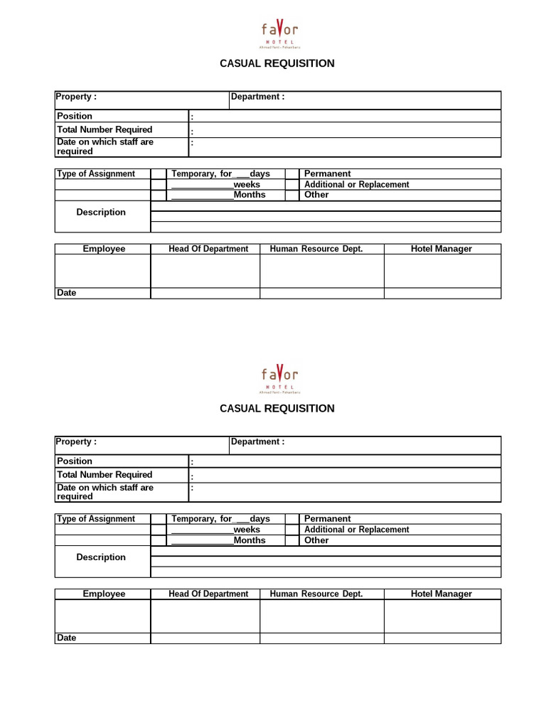 Casual Requisition Form | PDF
