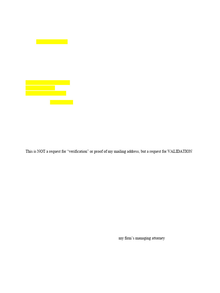 Debt Validation Request Letter Template | PDF | Debt | Business Law