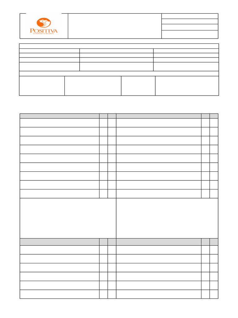 Formato Inspeccion de Puesto de Trabajo ARL POSITIVA | PDF | Escritorio | Ordenador portátil
