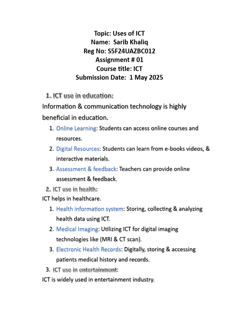 Ict Uses | PDF