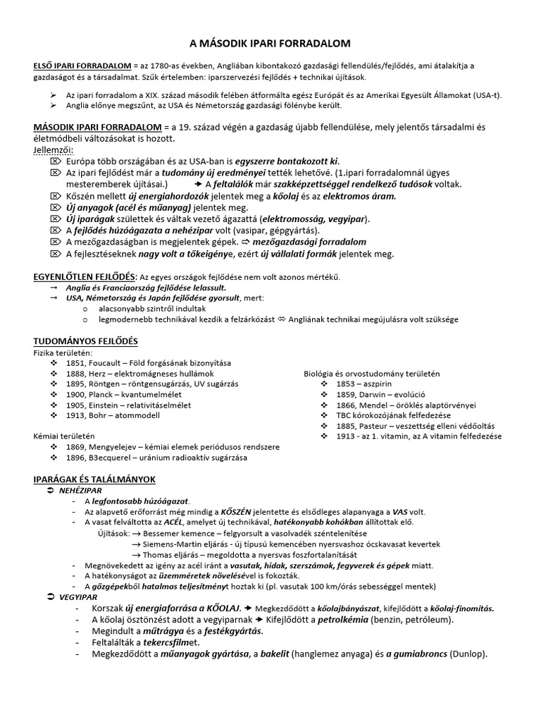 Történelem_4.5_A második ipari forradalom | PDF