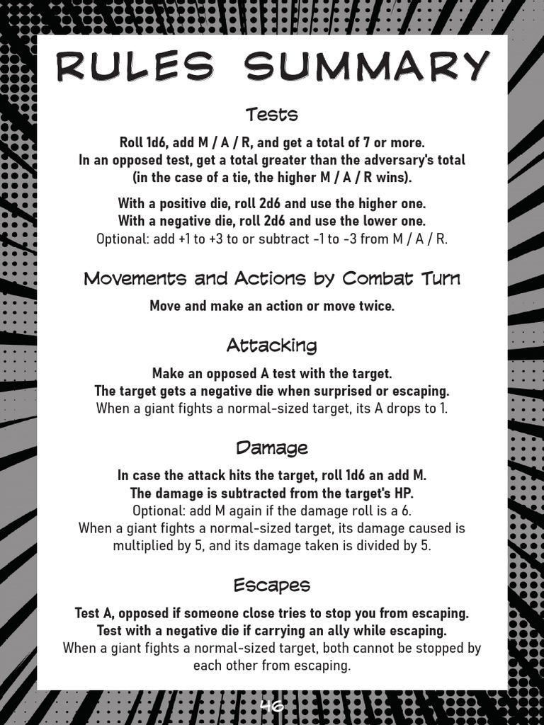 OD&T - Rules Summary | PDF