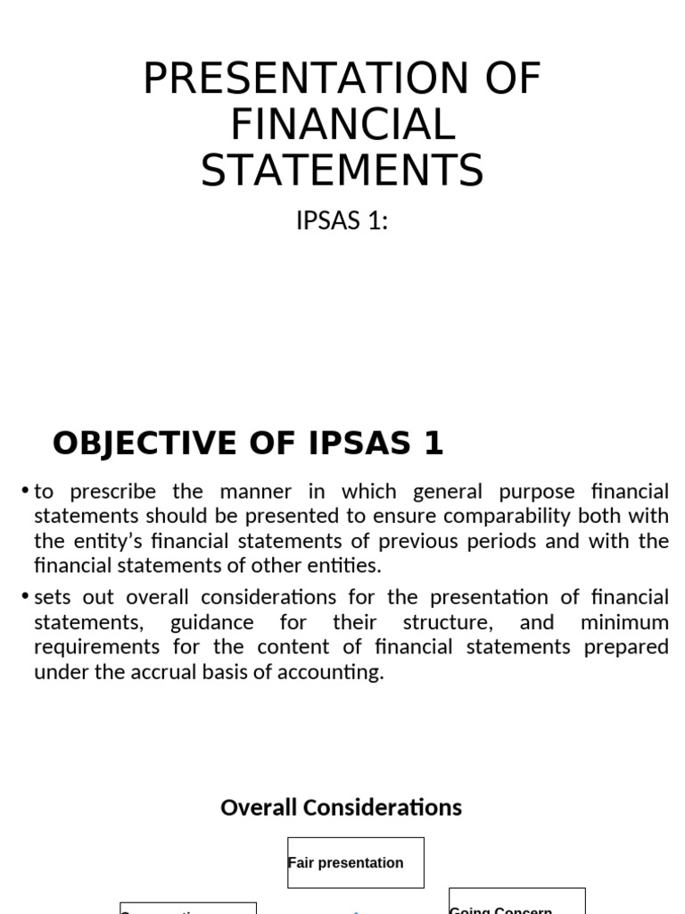 Topic 2 - Presentation of Financial Statementsipsas 1 | PDF | Balance ...