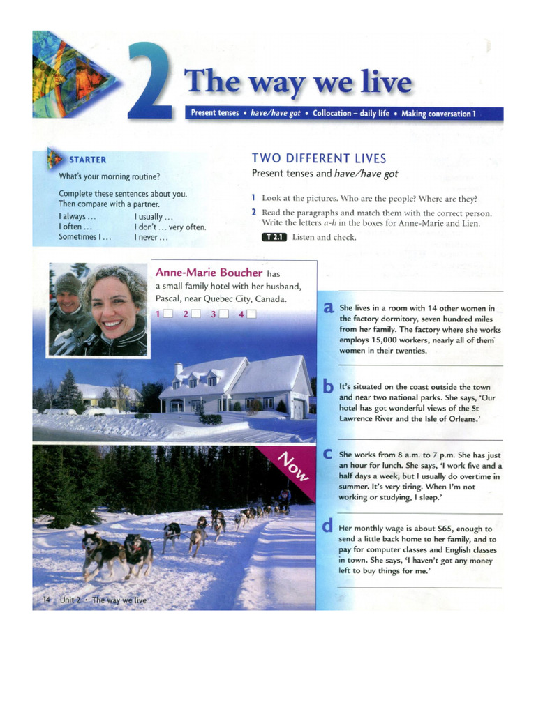 HEADWAY Pre-Int UNIT 2 The Way We Live | PDF