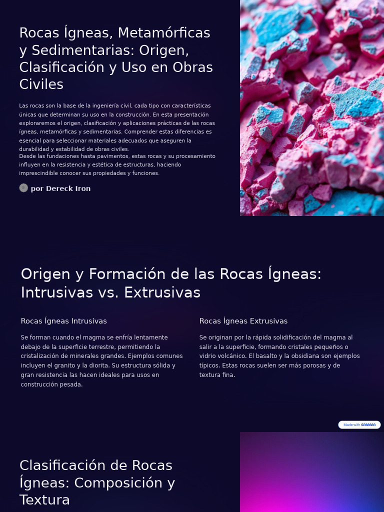 Usos de Rocas en Ingeniería Civil | PDF | Roca (geología) | Roca ígnea