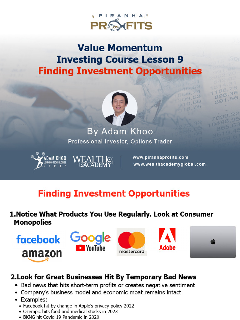 Lesson 9 Investment Opportunities Portflio Management 2023 | PDF ...