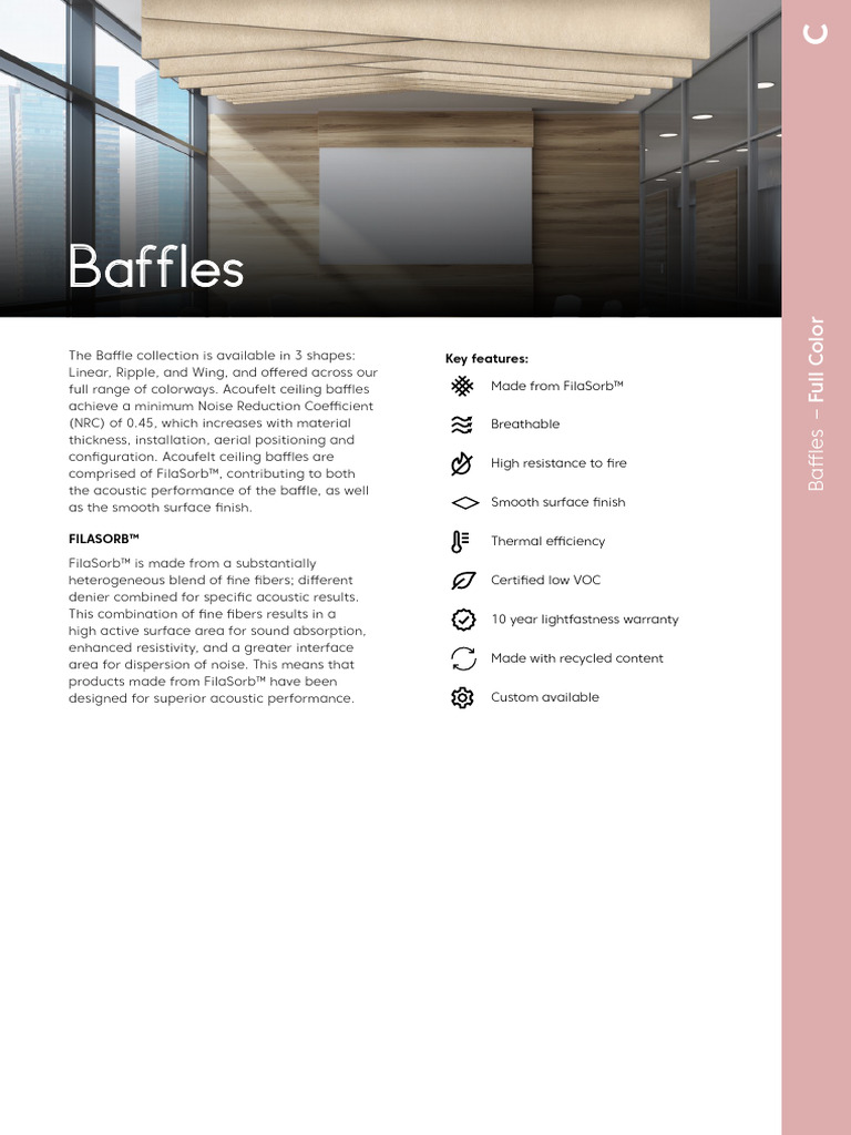 12mm Full Colour Ceiling Baffles Specification Sheet | PDF | Materials | Building Engineering
