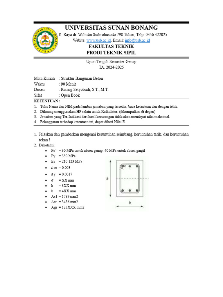 UTS Struktur Bangunan Beton | PDF