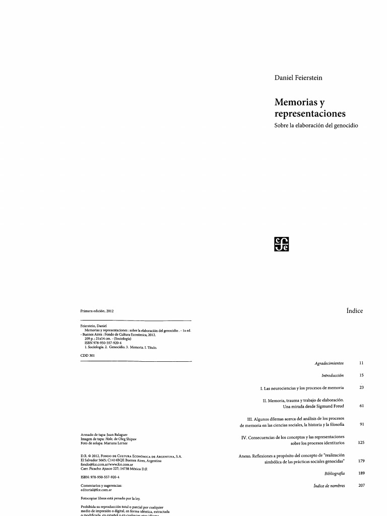 3.4.feierstein Daniel - Memorias - y - Representaciones | PDF