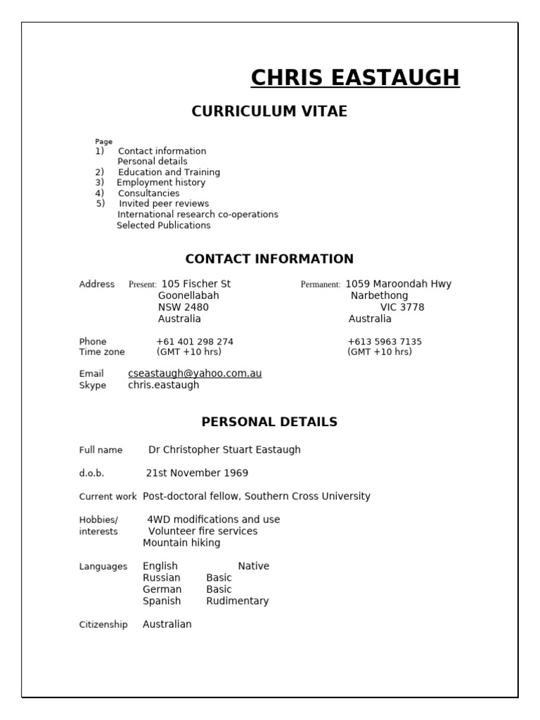 Dr. Chris Eastaugh Curriculum Vitae | PDF | Earth Sciences | Natural ...