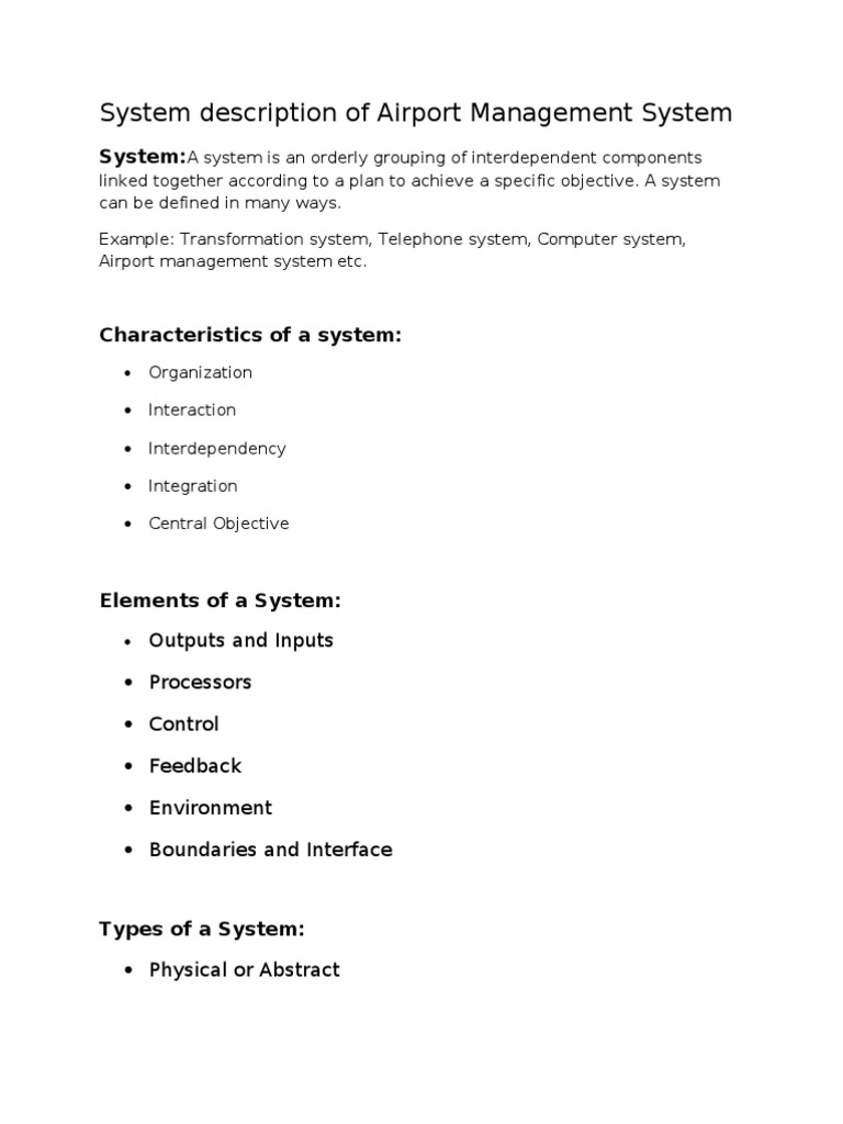 Overview of Airport Management System | PDF | Air Traffic Control | Airport