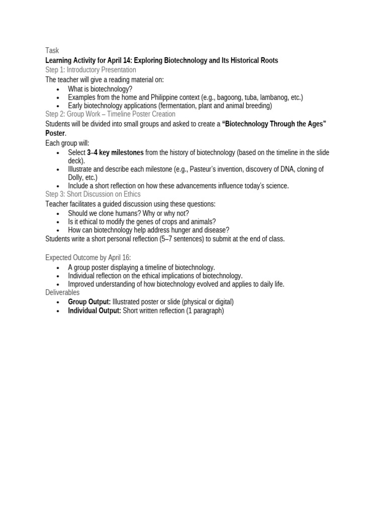 Biotech Activity | PDF