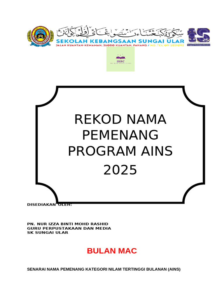 REKOD PEMENANG AINS | PDF