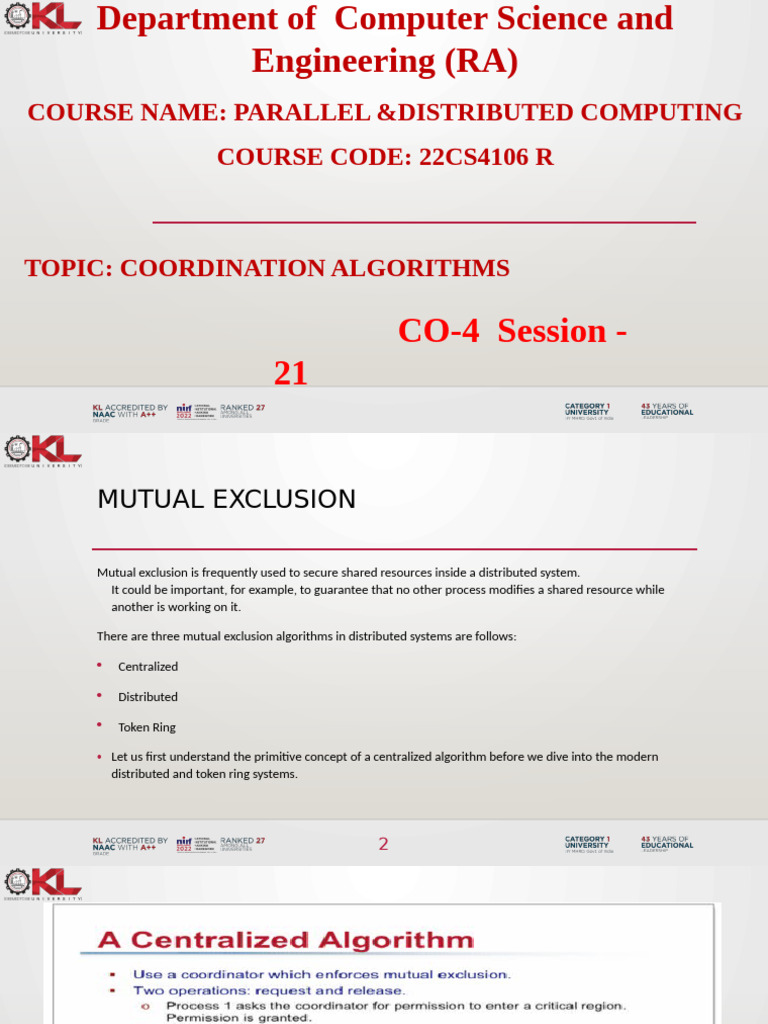Coordination Algorithms | PDF | Distributed Computing | Computing