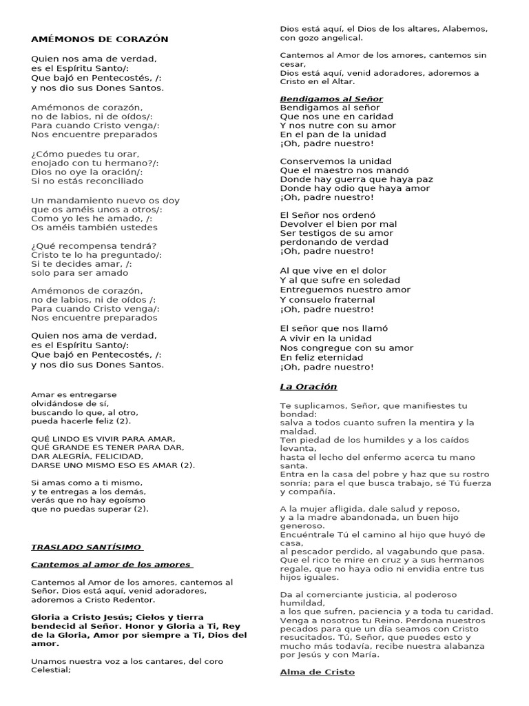 Cantos Jueves Santo 2025 | PDF | orador del Señor | Amor