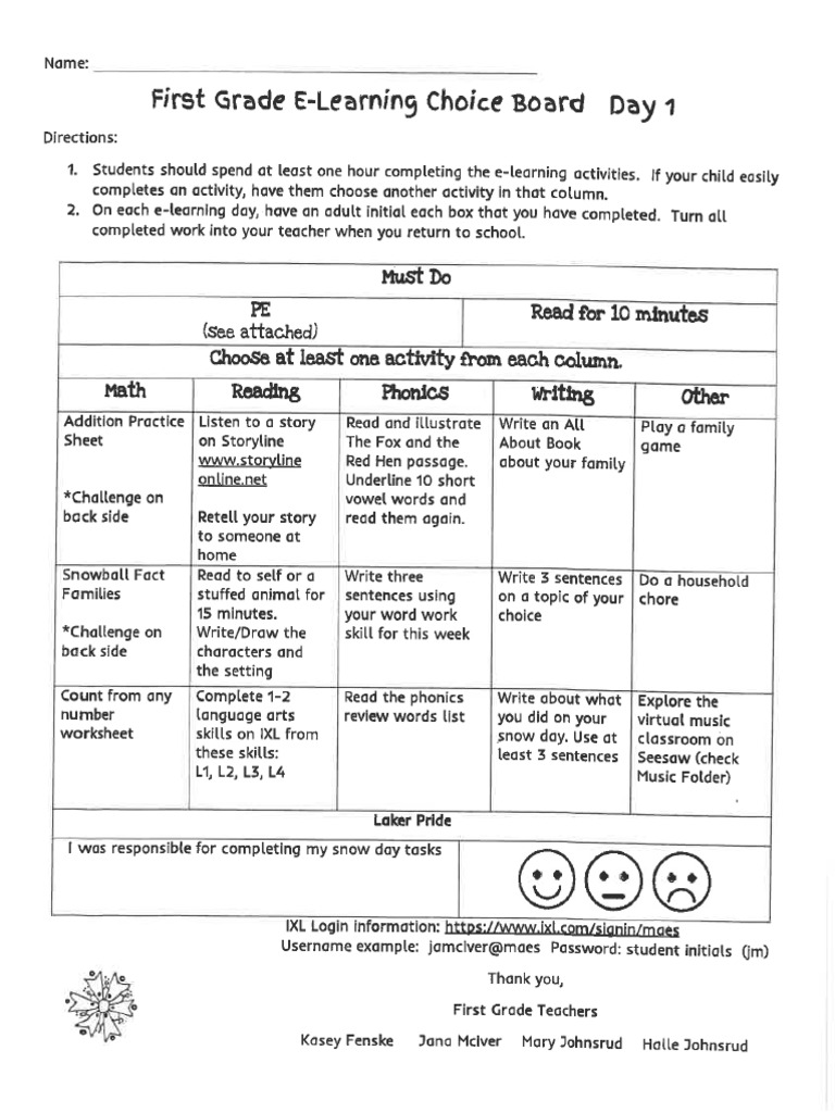 First Grade-Elearning 23 24 | PDF