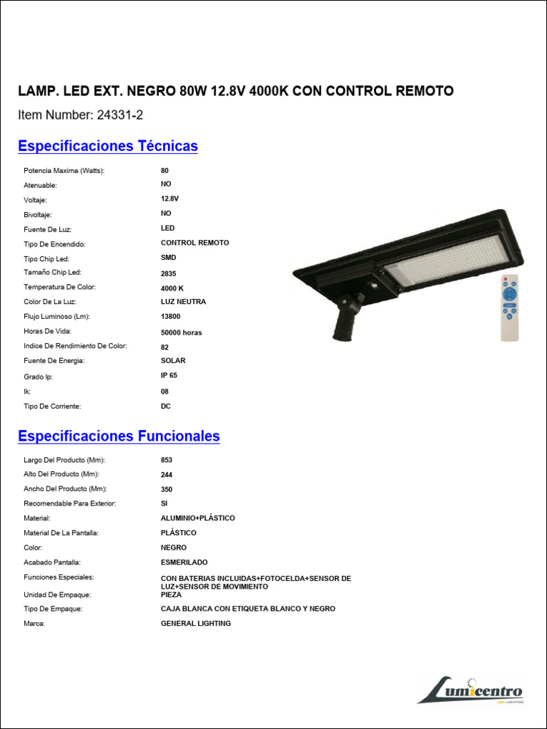 24331-2 Solar Street 80w | PDF