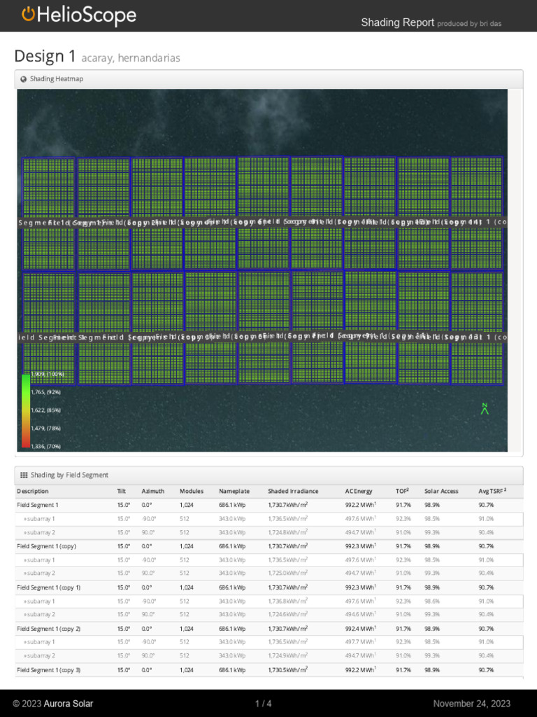 Helioscope Shading 13254391 Summary | PDF | Glass Applications ...