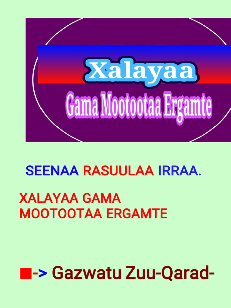 Xalayaa Gama Mootootaa Ergamte Last.1 | PDF
