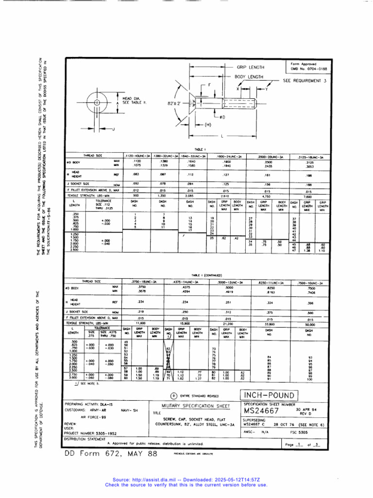 MS24667 | PDF | Screw | Machining