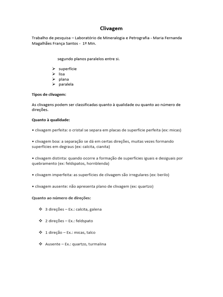 Tipos de Clivagem em Minerais | PDF