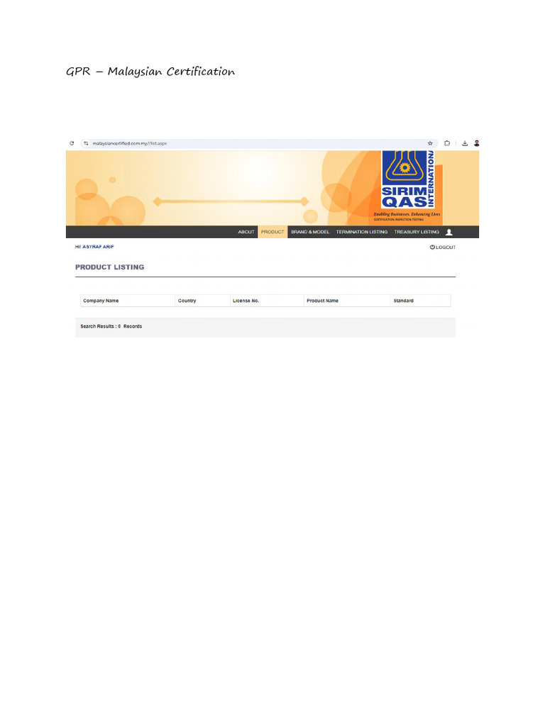 GPR-Malaysian Certification | PDF