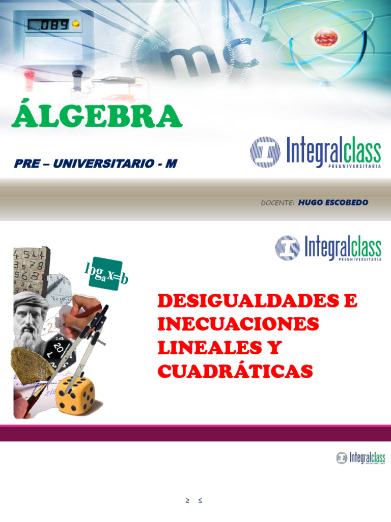Mi Clase_ Desigualdades e Inecuaciones | PDF | Desigualdad (Matemáticas) | Matemática Elemental