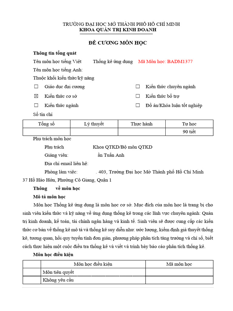 22 - Thong ke ung dung - BADM1377 | PDF