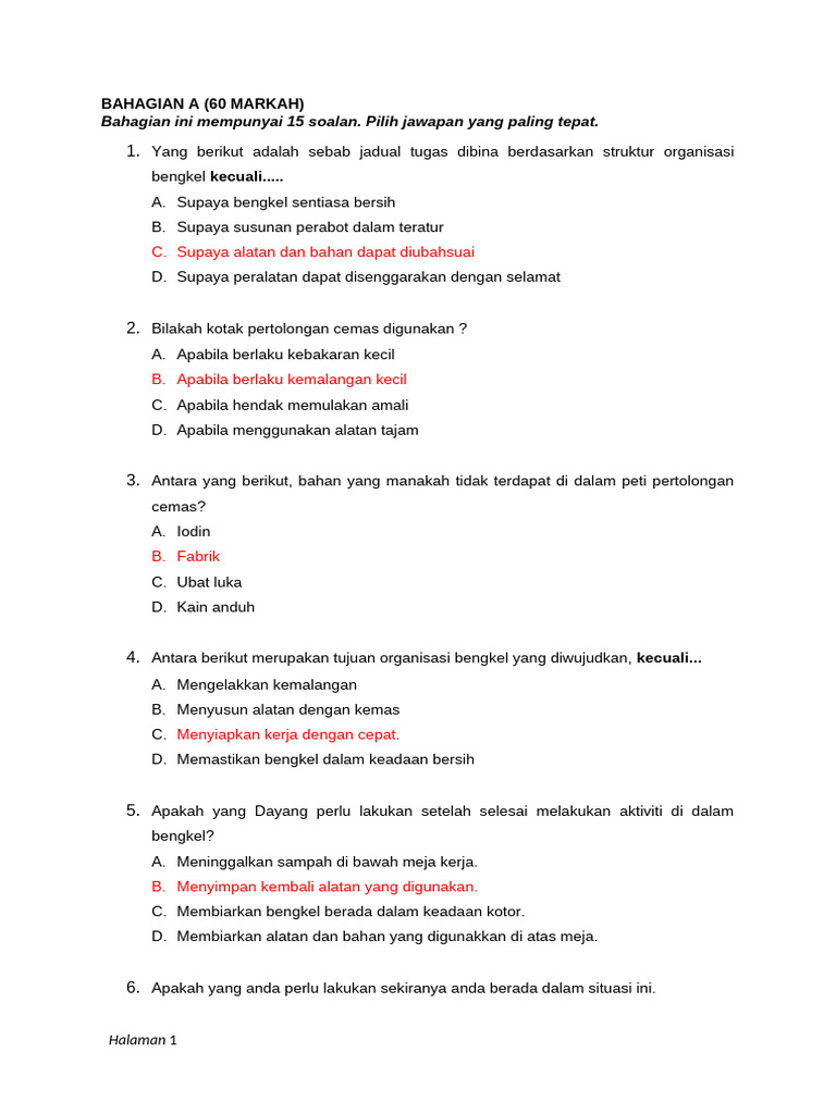 (Cadangan Skema Jawapan) PENTAKSIRAN SETARA STANDARD RBT T6 2021 | PDF
