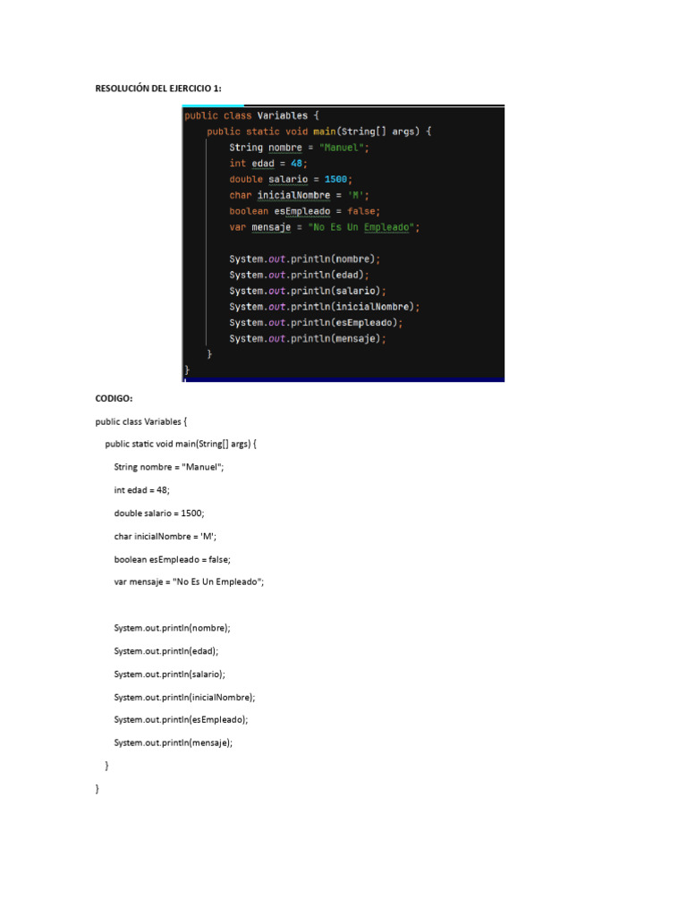 Ejercicios de Programación en Java | PDF