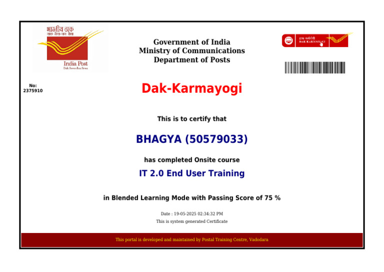 Dak-Karmayogi: BHAGYA (50579033) | PDF
