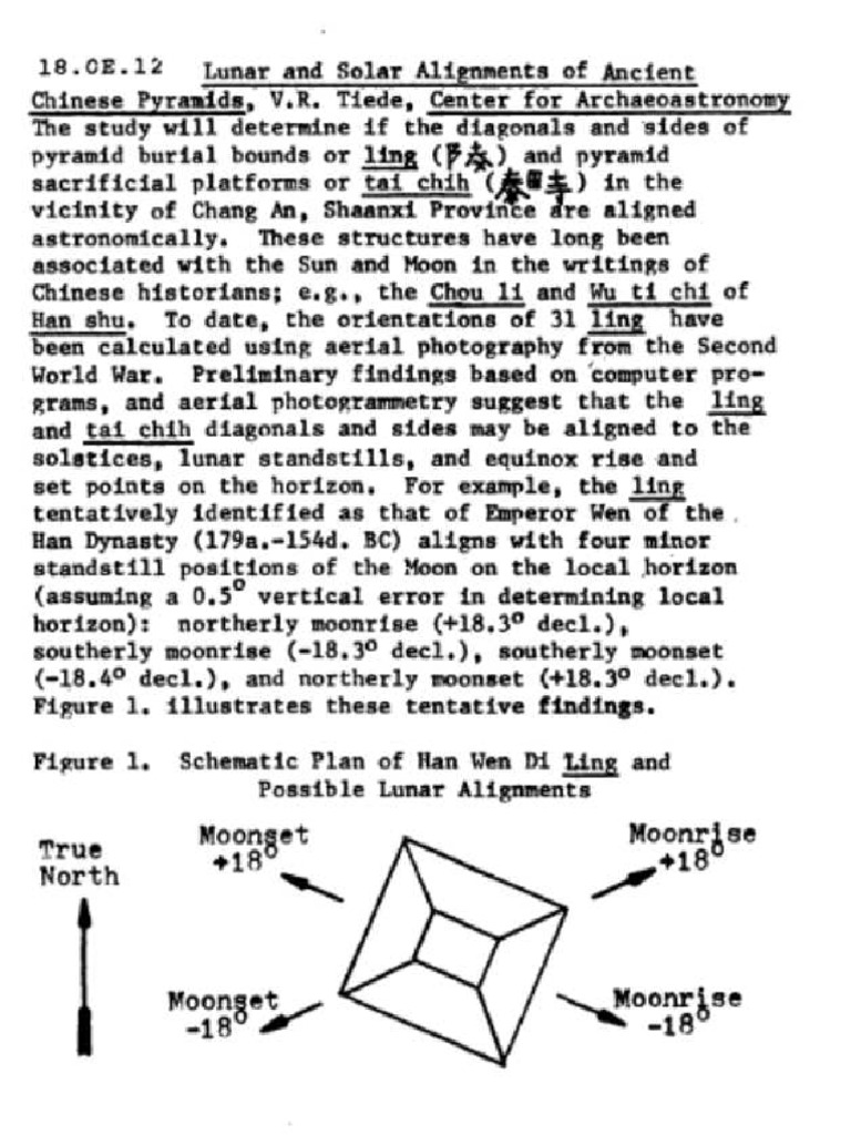 Tiede, Vance - Lunar and Solar Alignments of Ancient Chinese Pyramids | PDF