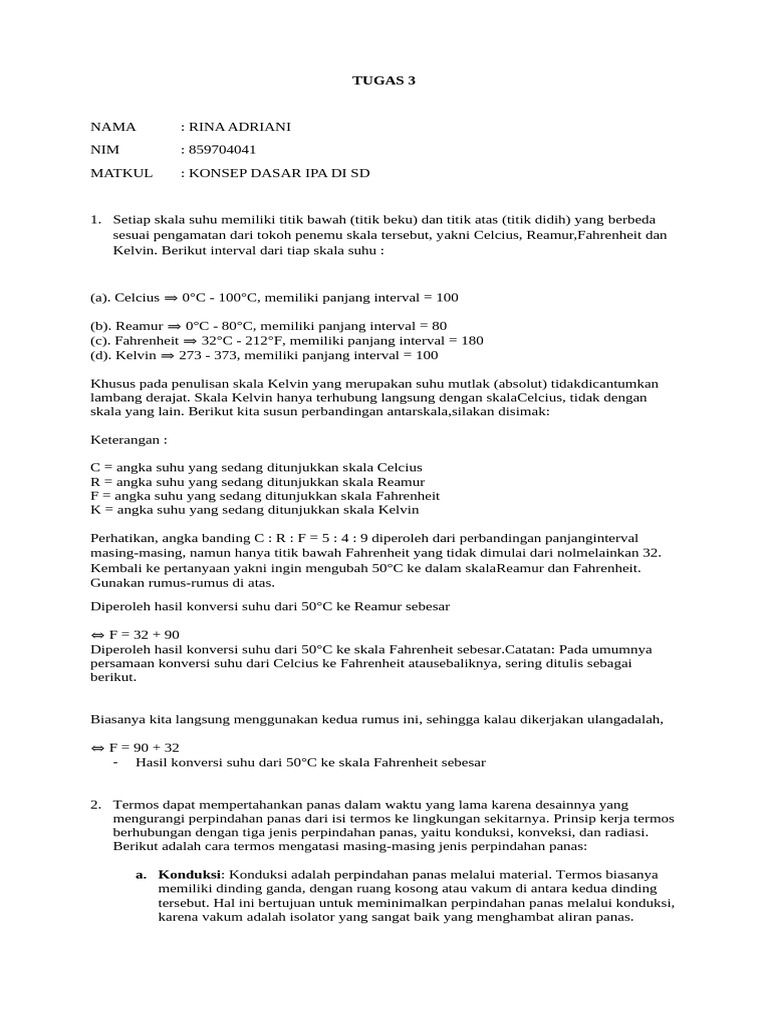 Tugas 3 Konsep Dasar Ipa | PDF