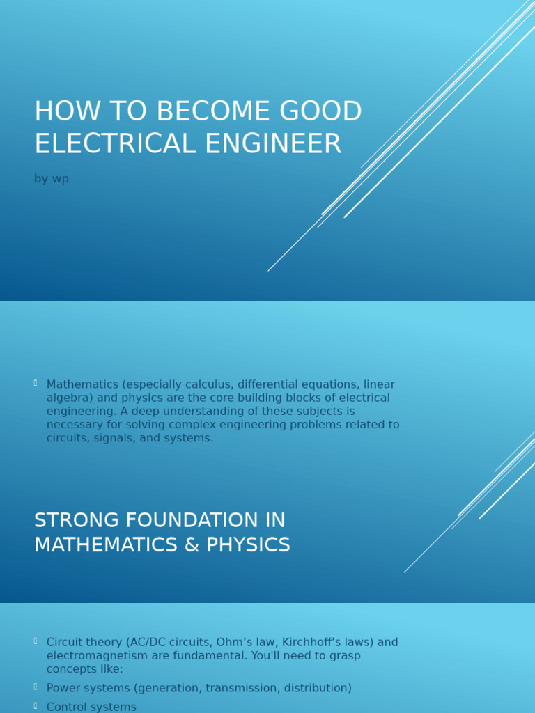 How To Become Good Electical Engineering | PDF | Electrical Network | Electrical Engineering