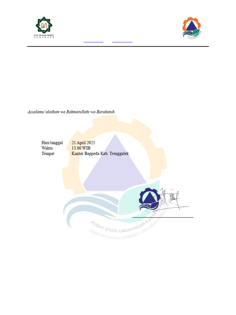 Surat Presentasi Ke Bappeda | PDF