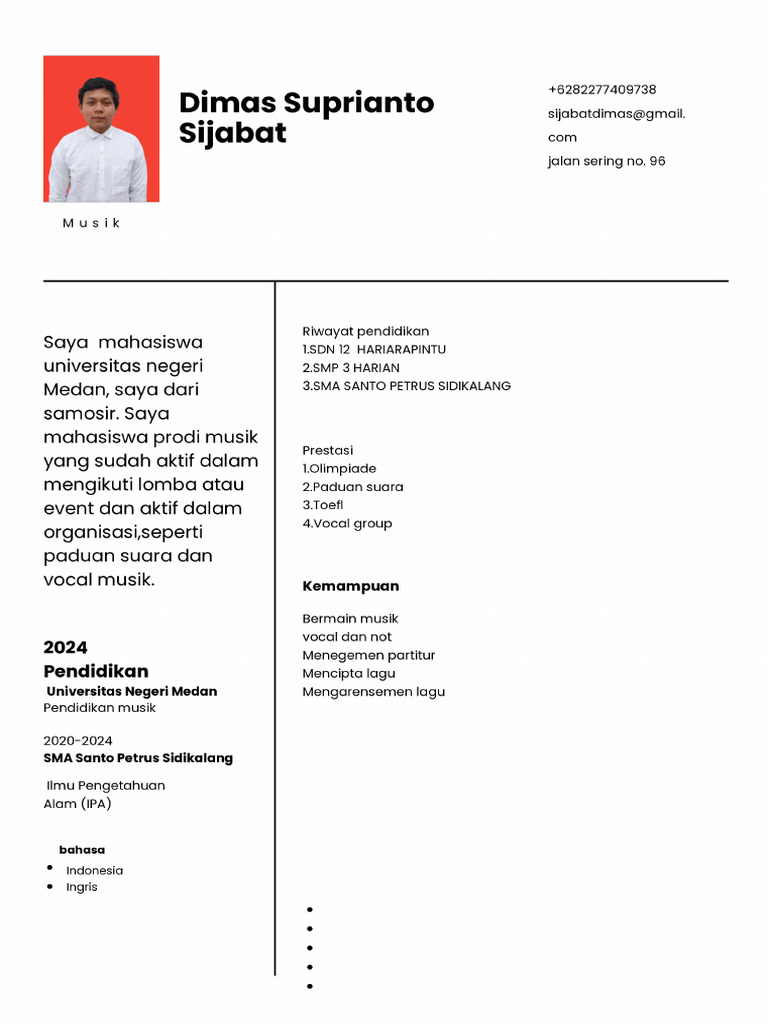 CV Dimas Suprianto Sijabat | PDF