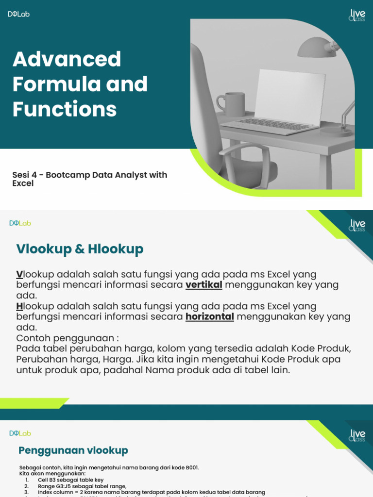 Sesi 4 - Advanced Formula and Functions | PDF