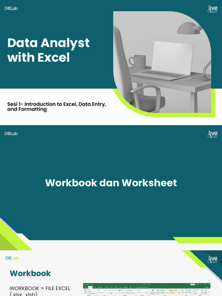 Sesi 1 - Introduction To Excel, Data Entry, and Formatting | PDF