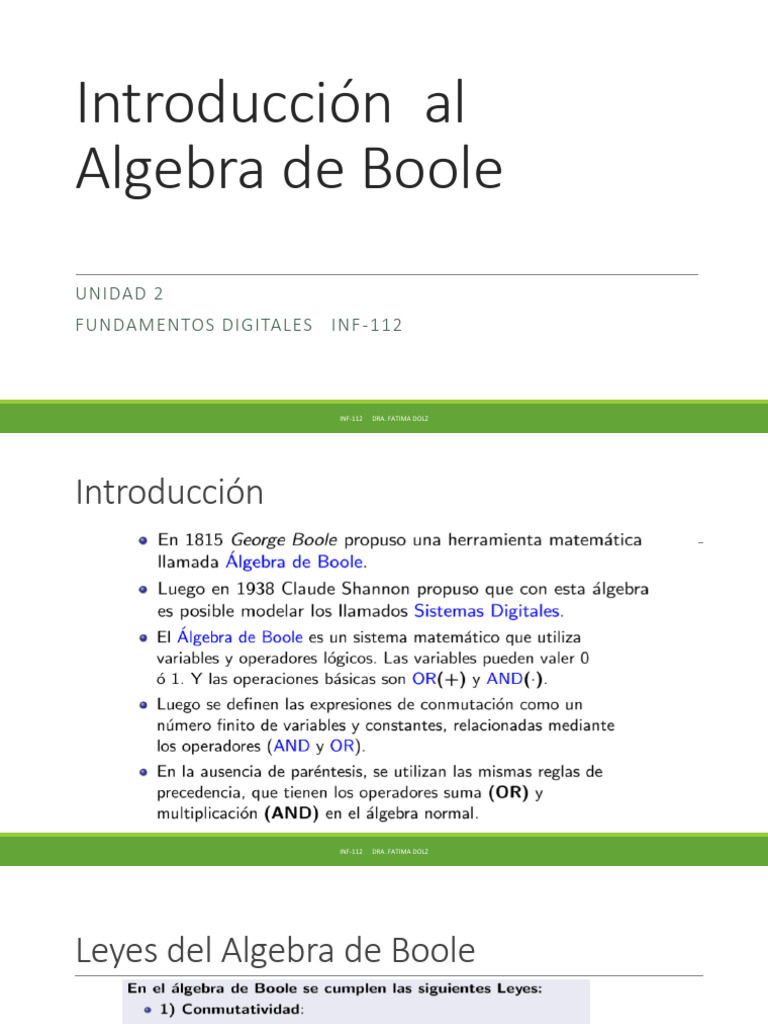 05algebra de Boole 23 | PDF | Álgebra de Boole | Enseñanza de matemática