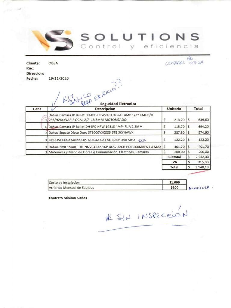 CCTV Obsa Vs Solutions | PDF