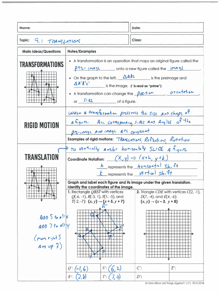 Geometry - 9.1 Notes | PDF