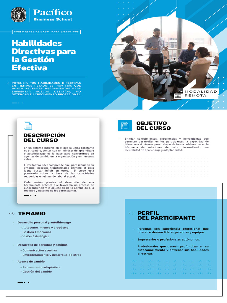 Habilidades Directivas para La Gestión Efectiva: Objetivo Del Curso Descripción Del Curso | PDF ...