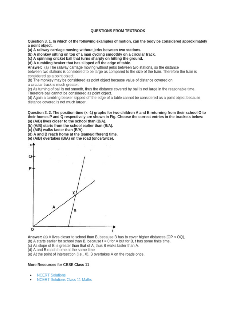 Motion From Straight Line Ncert Sol | PDF | Speed | Acceleration