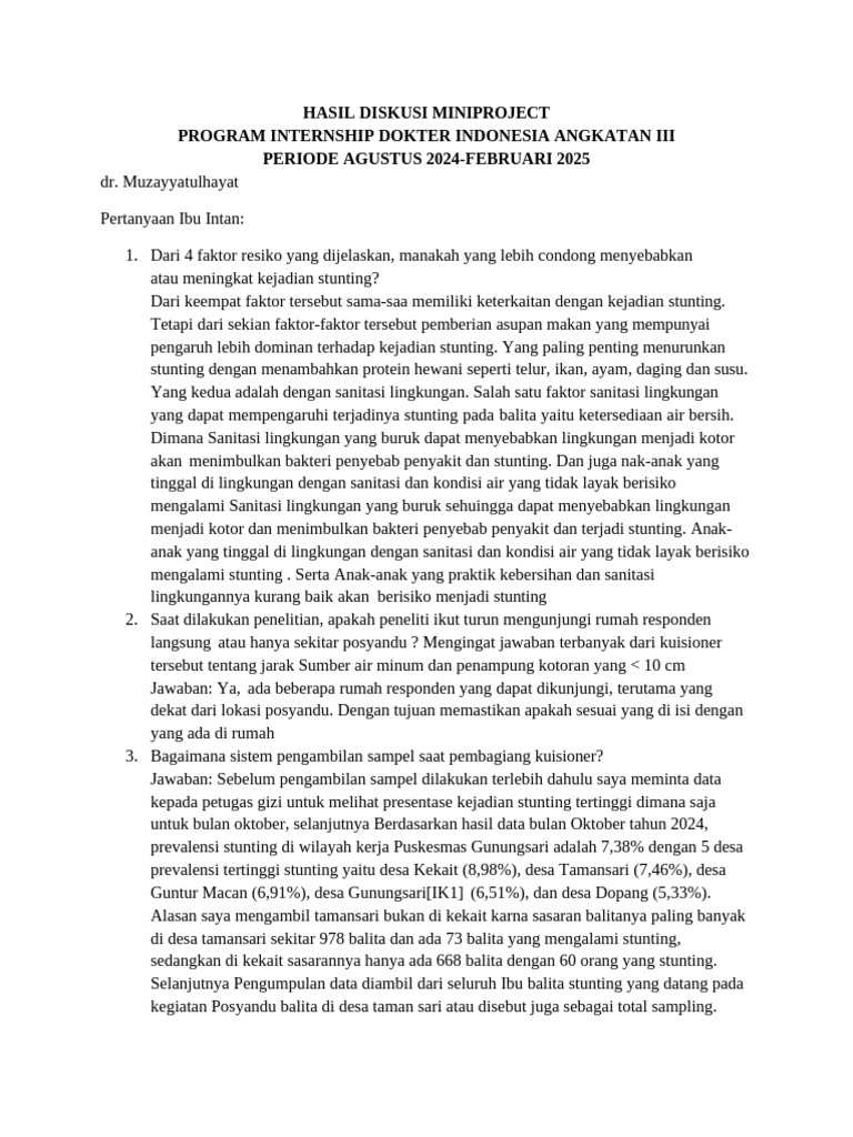 HASIL DISKUSI MINIPROJECT | PDF