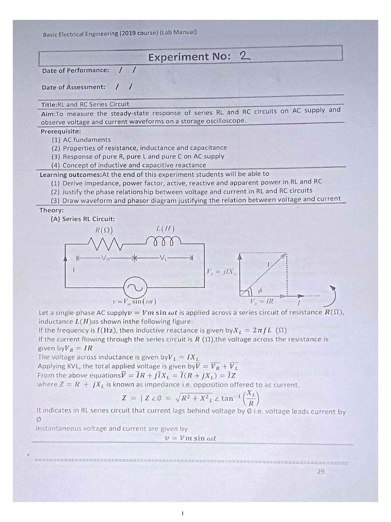 BEE Experiment No 6 | PDF